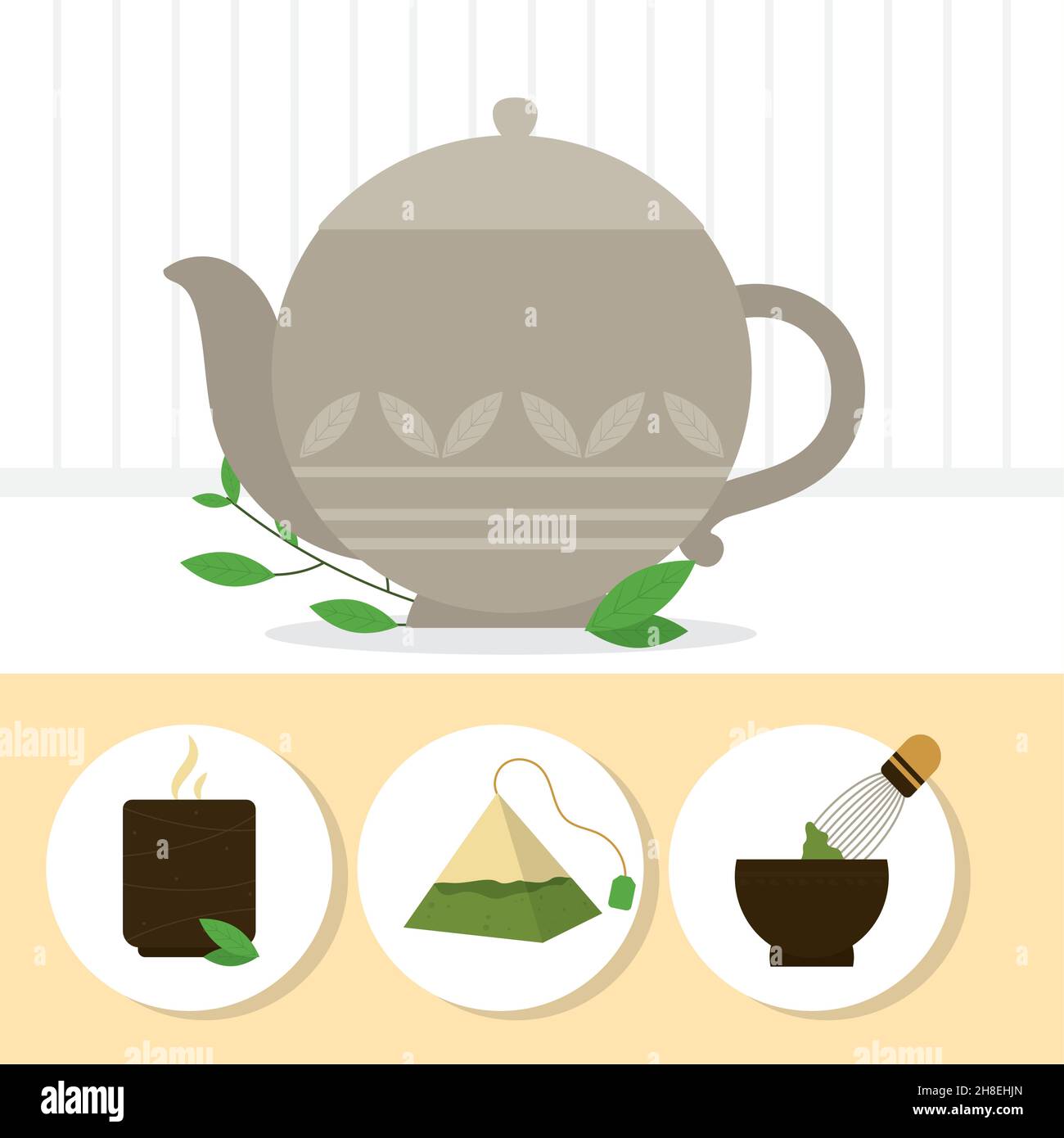 Tea whisk japanese cup Stock Vector Images - Alamy