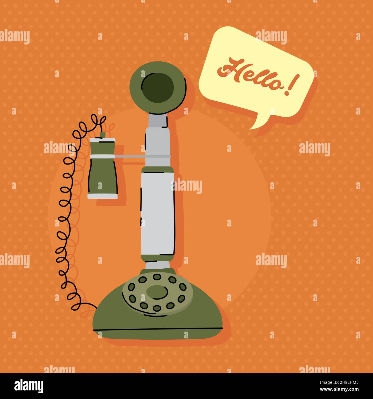 Candlestick rotary dial telephone Stock Vector Images - Alamy