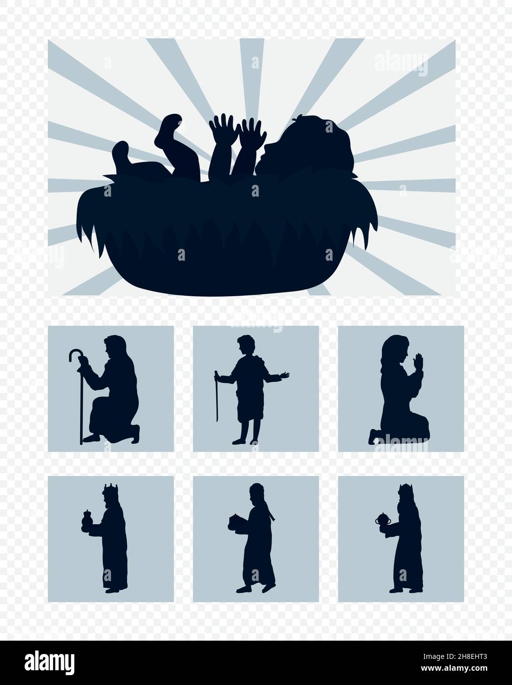 Characters manger merry christmas Stock Vector Images - Alamy