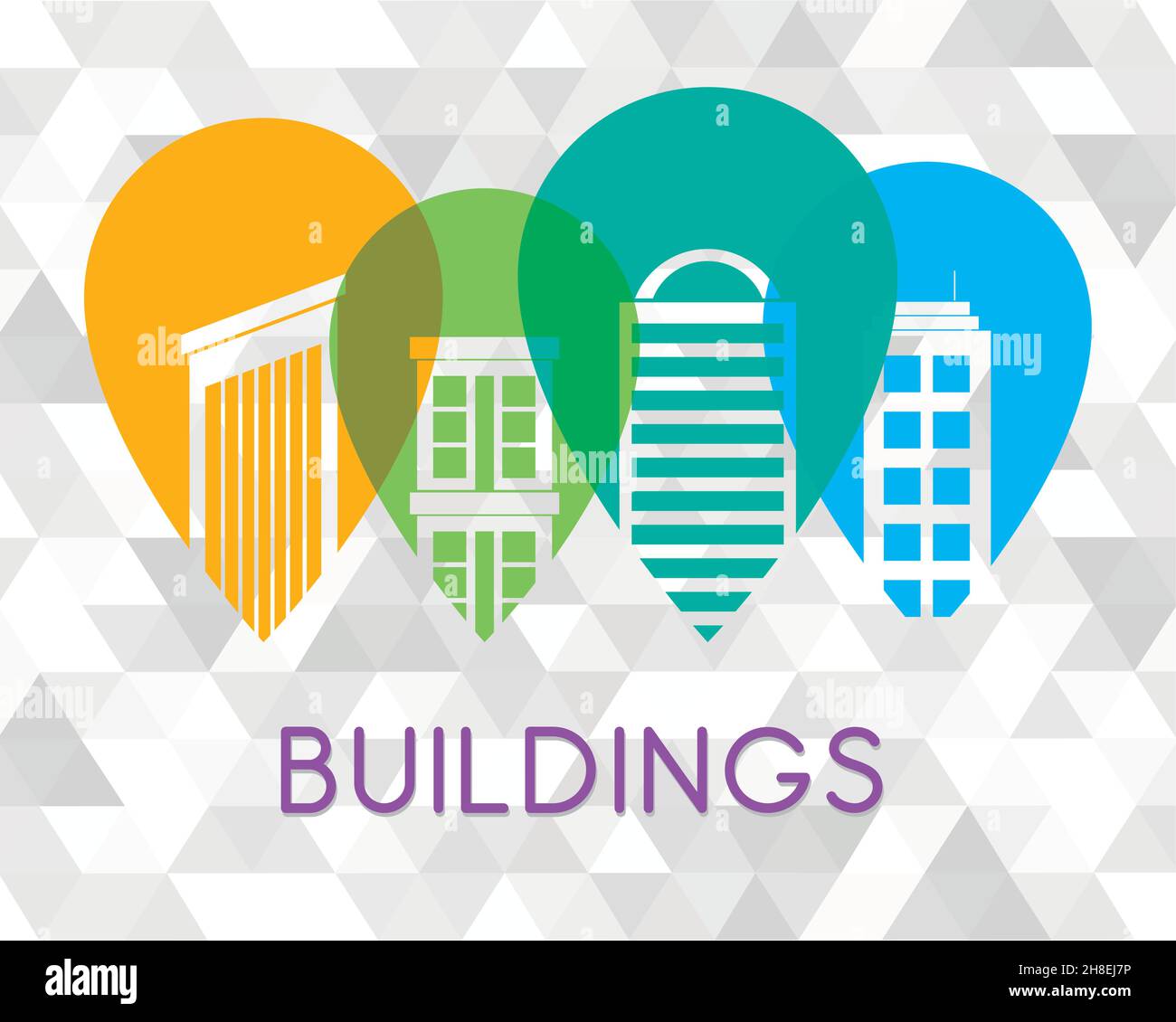location pins with city buildings illustration Stock Vector Image & Art ...