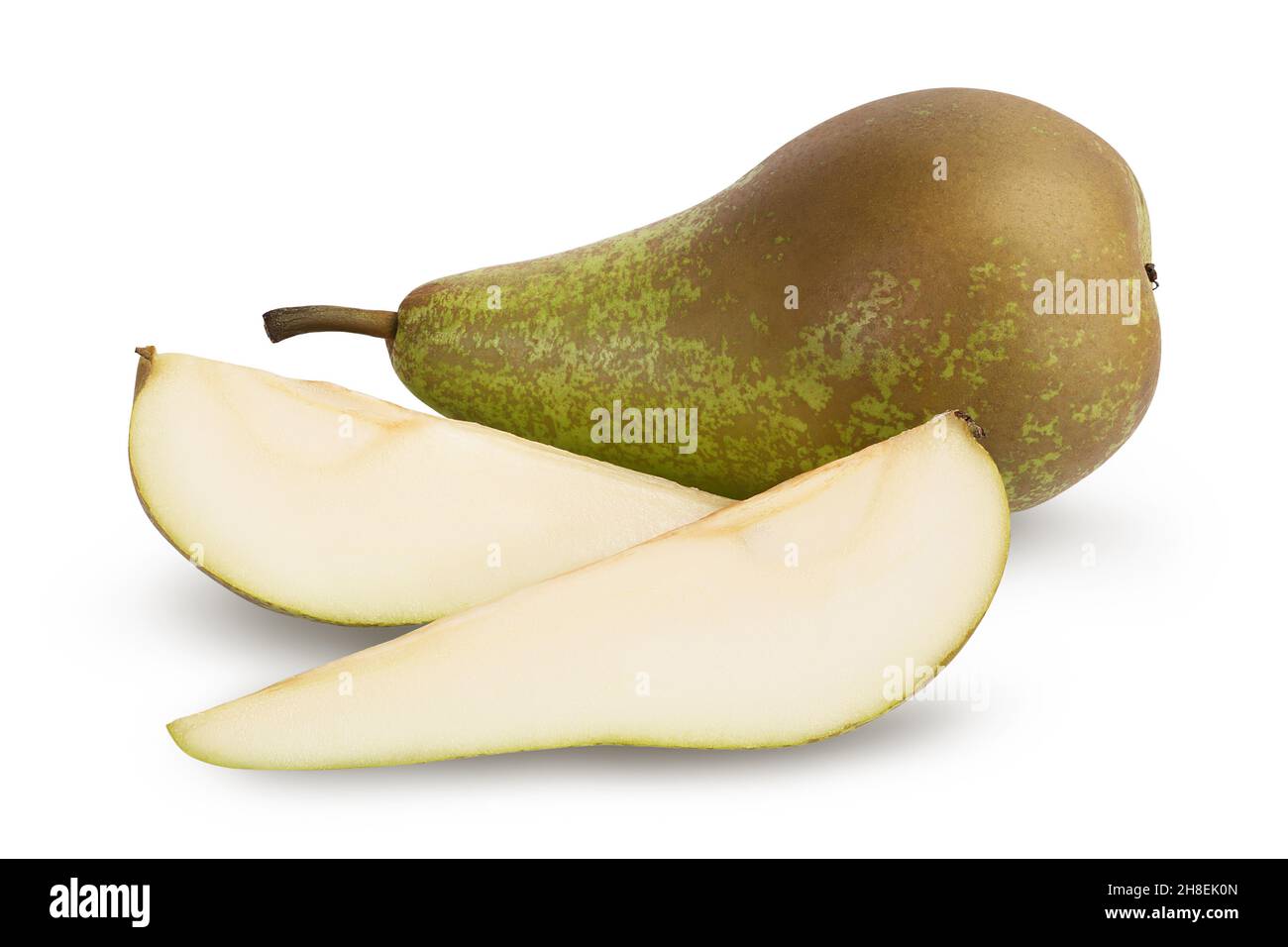 Green conference pear isolated on white background with clipping path ...