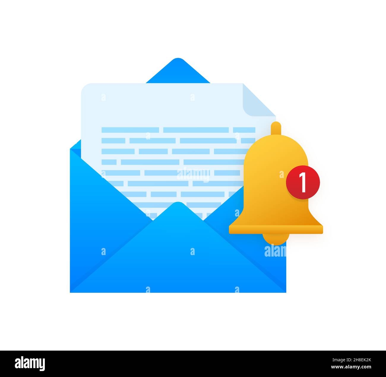 Enable reminder notification. Email notification. Message alert. Vector ...