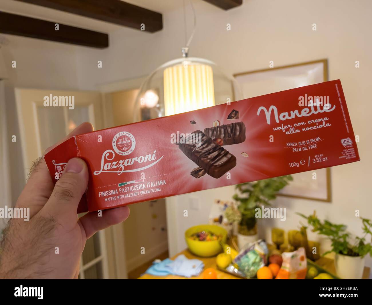 sweet Lazzaroni Nanette italian food with nocciola cream Stock Photo ...