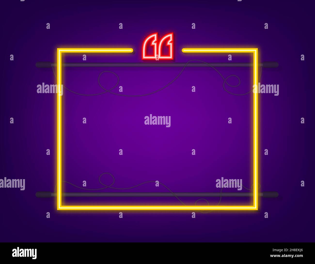 Quote neon sign. Vector Neon Quote Box, Shining on Blue Background ...