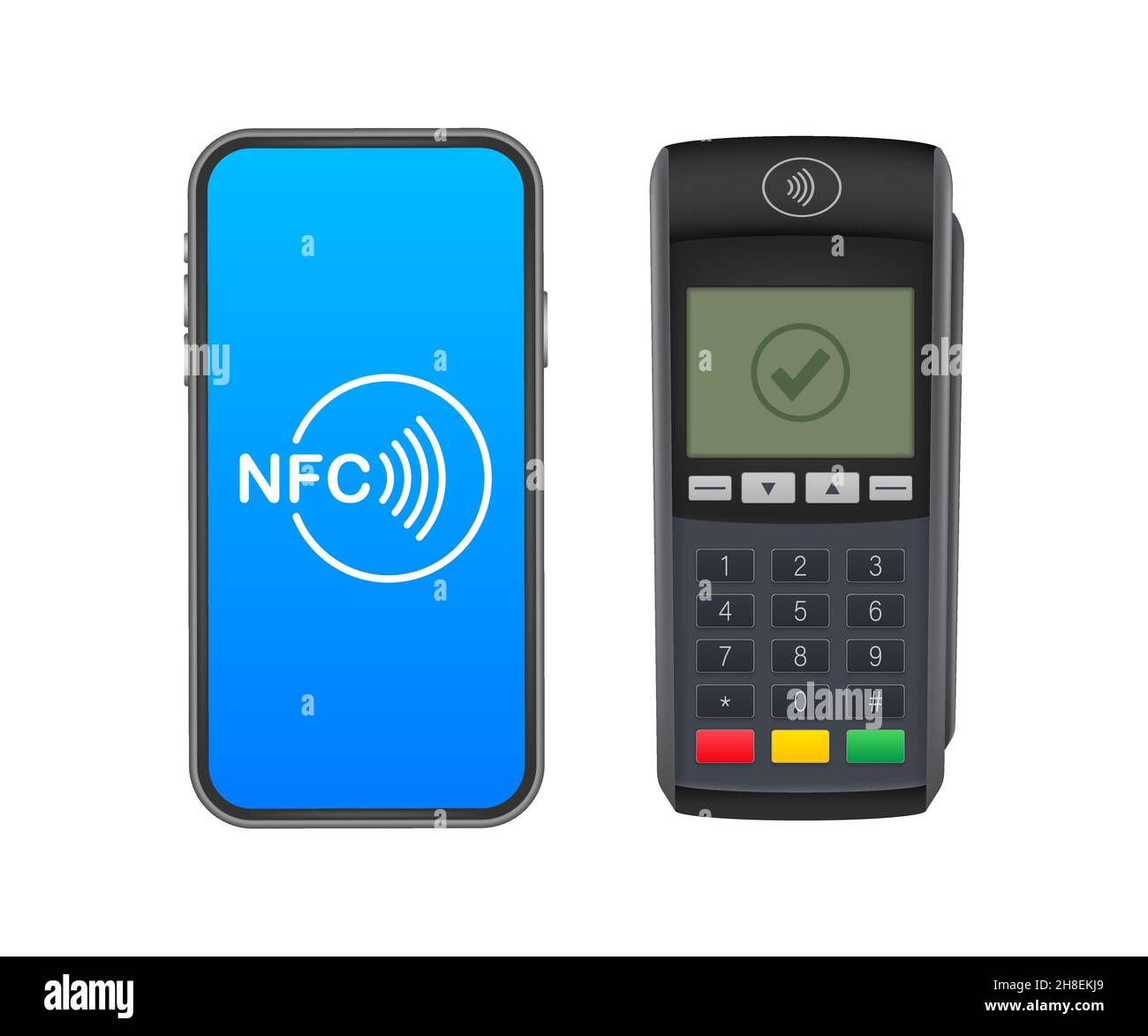 Contactless Payment Methods Mobile smart phone and wireless POS ...
