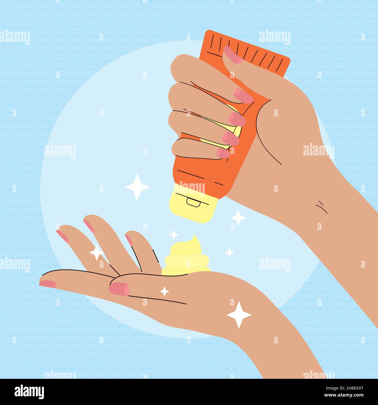 hands applying lotion illustration design Stock Vector Image & Art - Alamy
