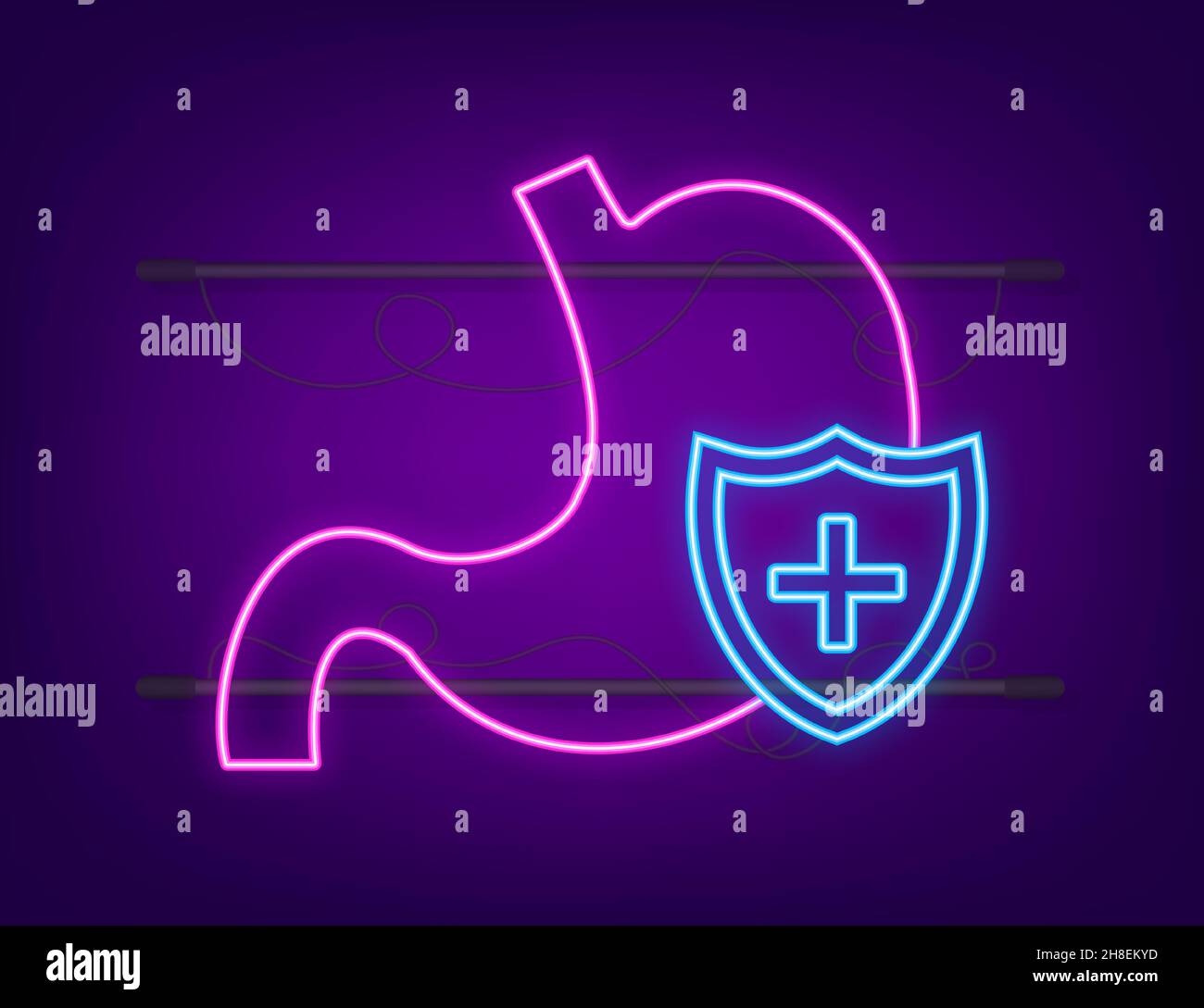 Stomach protection, Healthy protected intestine. Digestive system ...