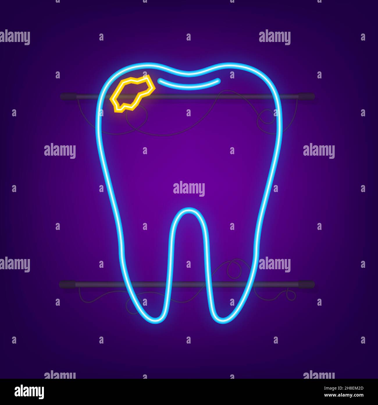 Teeth icon dentist neon icon. Healthy Teeth in hands. Human Teeth ...