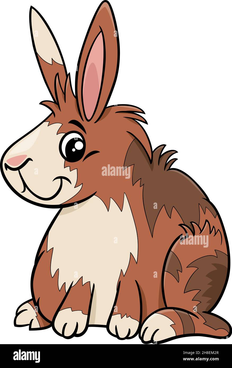 Cartoon illustration of funny miniature rabbit comic animal character ...