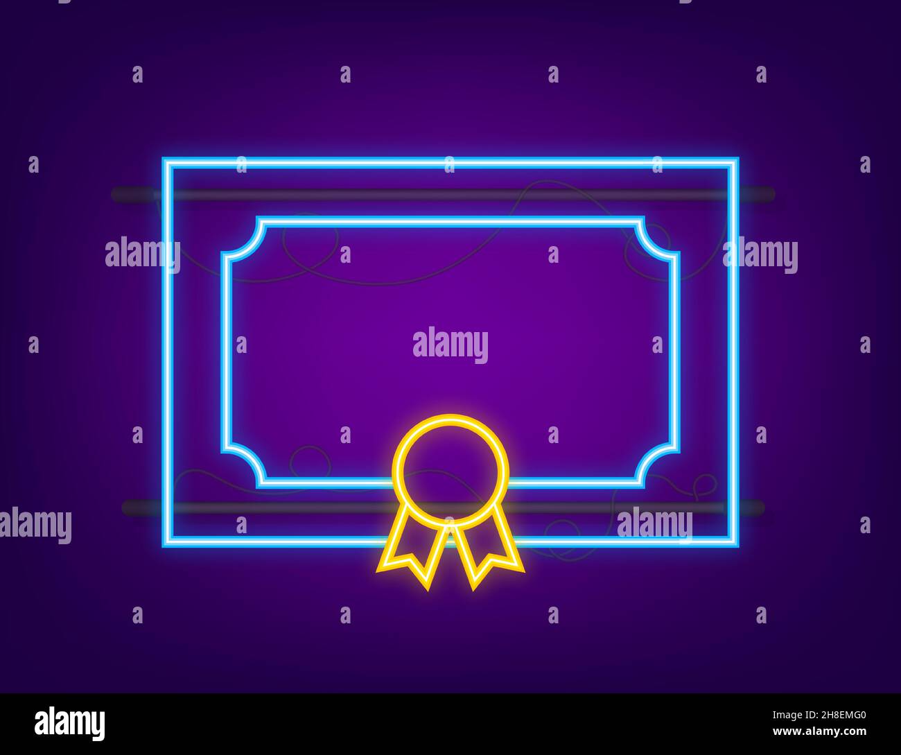 Glowing neon line award Stock Vector Images - Alamy