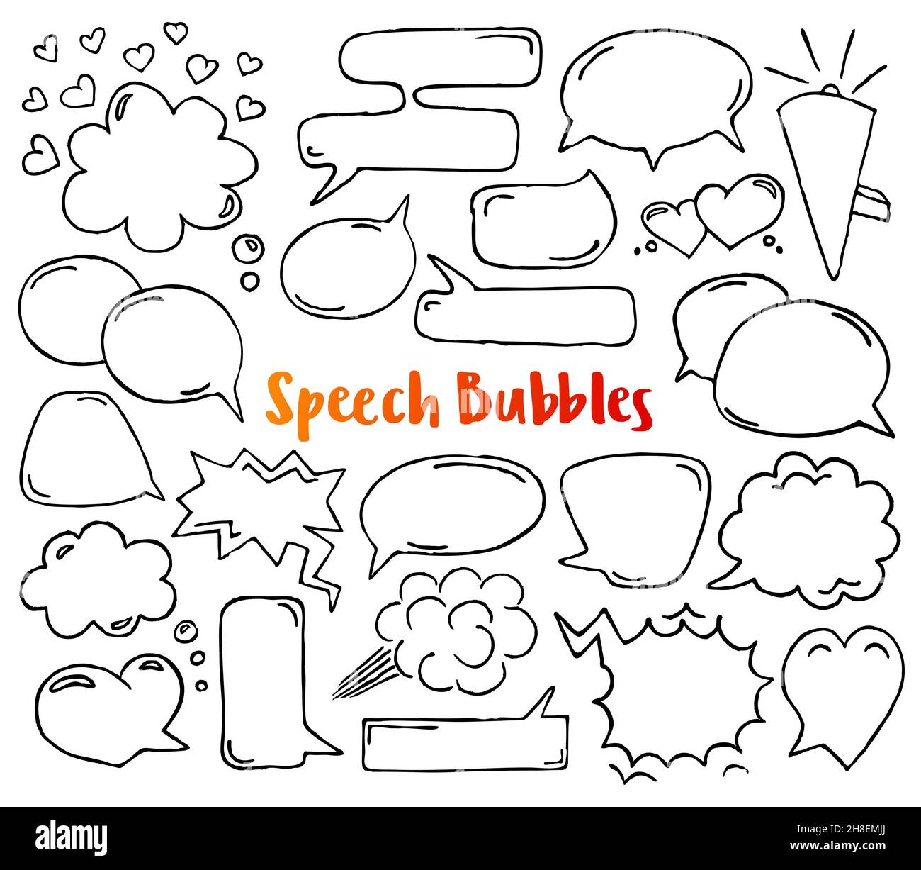 Hand drawn speech bubbles Stock Vector Image & Art - Alamy
