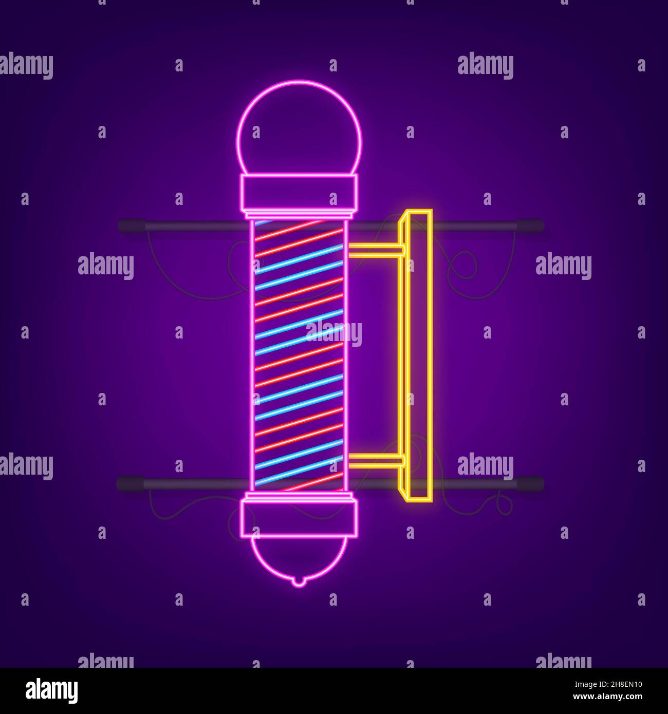 Classic Barber shop Pole neon sign. Vector stock illustration Stock ...