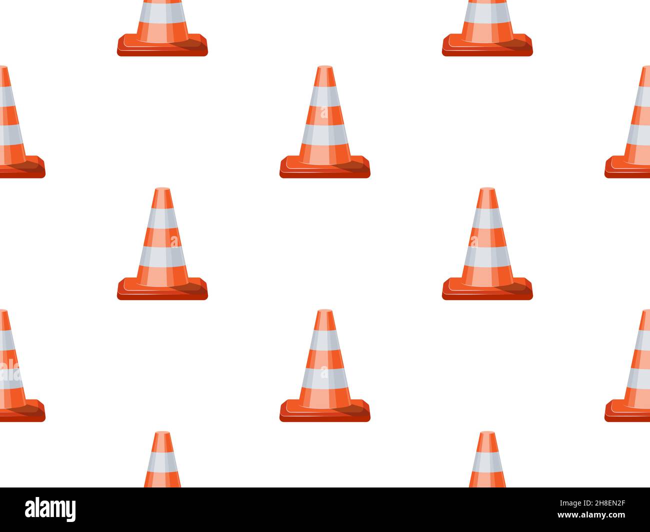 Pattern with road cones on white background vector illustration Stock ...