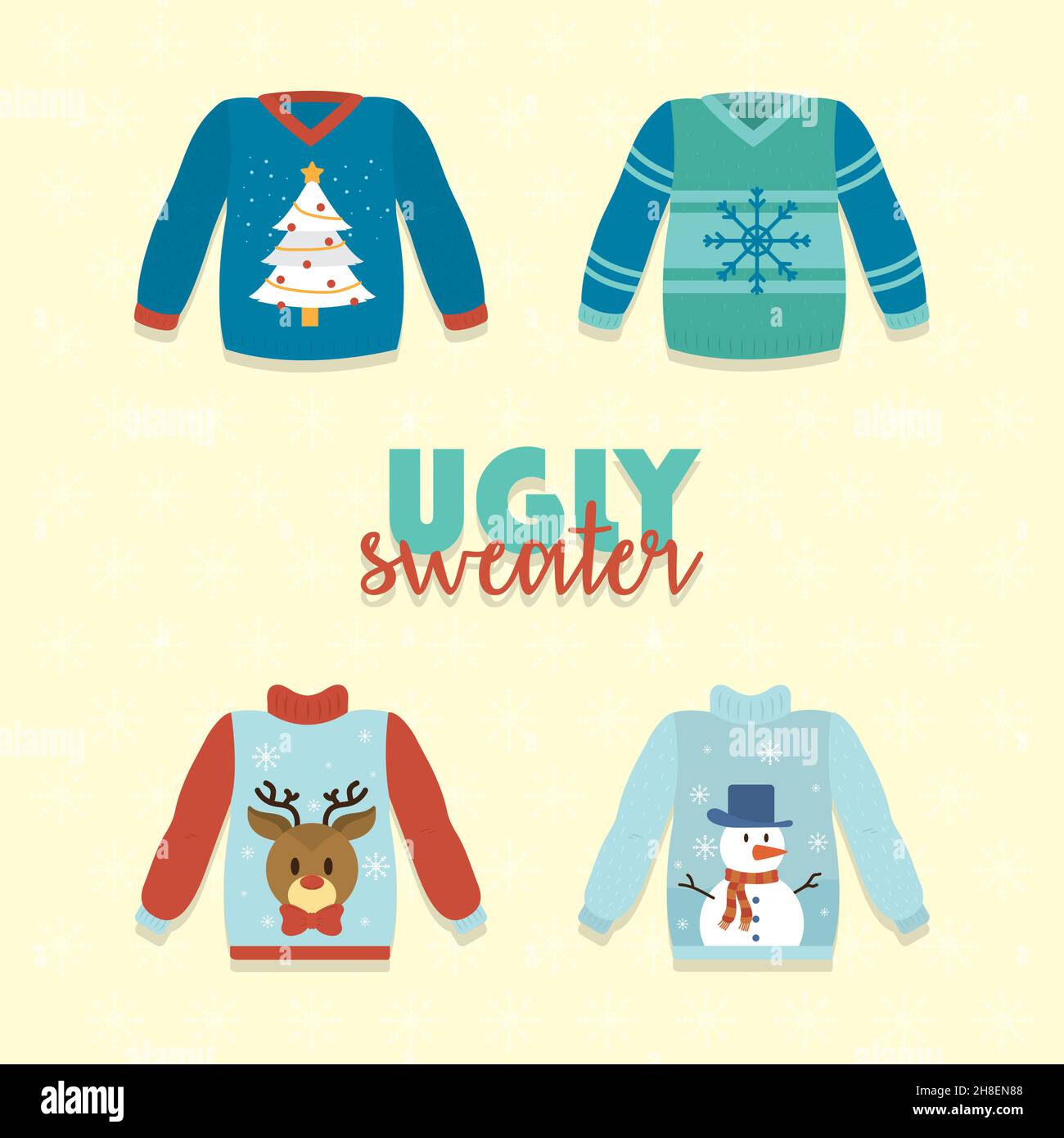 Ugly christmas sweaters traditional Stock Vector Images - Alamy