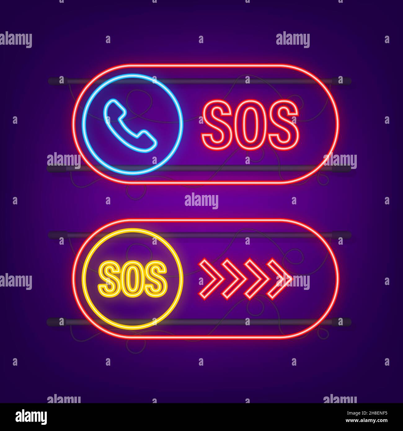 SOS emergency call. 911 calling. A cry for help. Vector stock ...