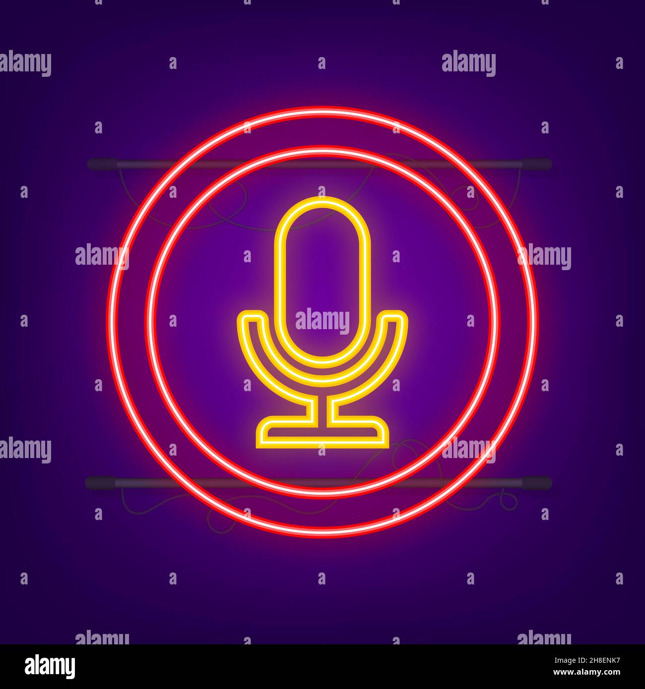 No recording sign. No microphone sign on white background. Vector ...