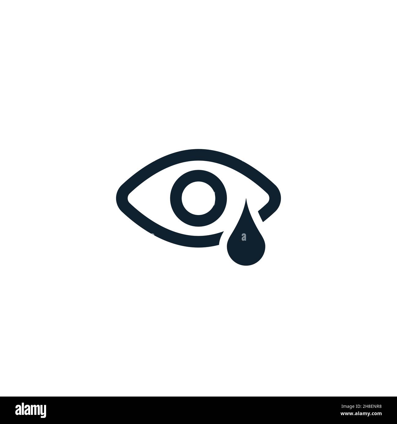 Crying eye with tears. Symbol of death and funeral. Flat icon. Vector ...