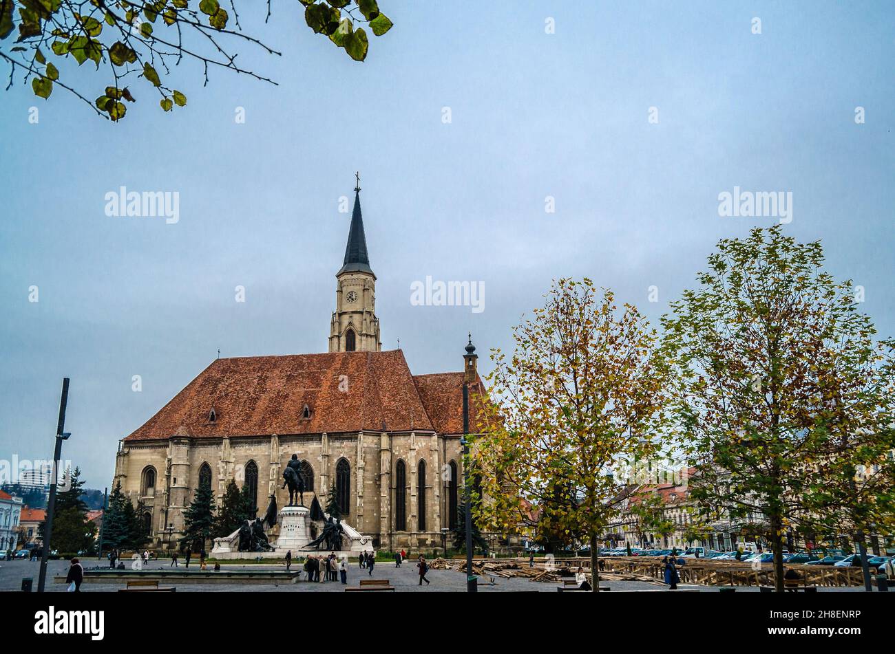 CLUJ-NAPOCA, ROMANIA - NOVEMBER 14, 2013: Urban landscape, architecture ...