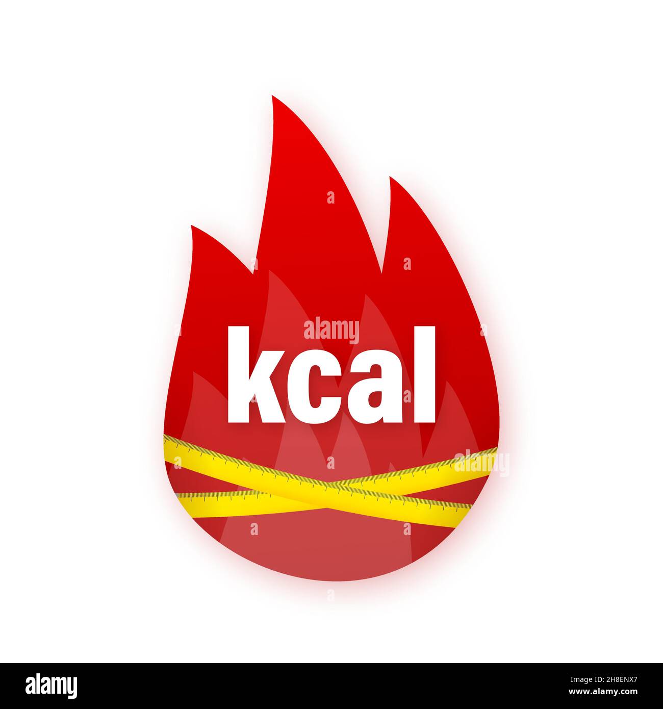 Kilocalorie emblem, kcal reduction. Zero calories diet program ...