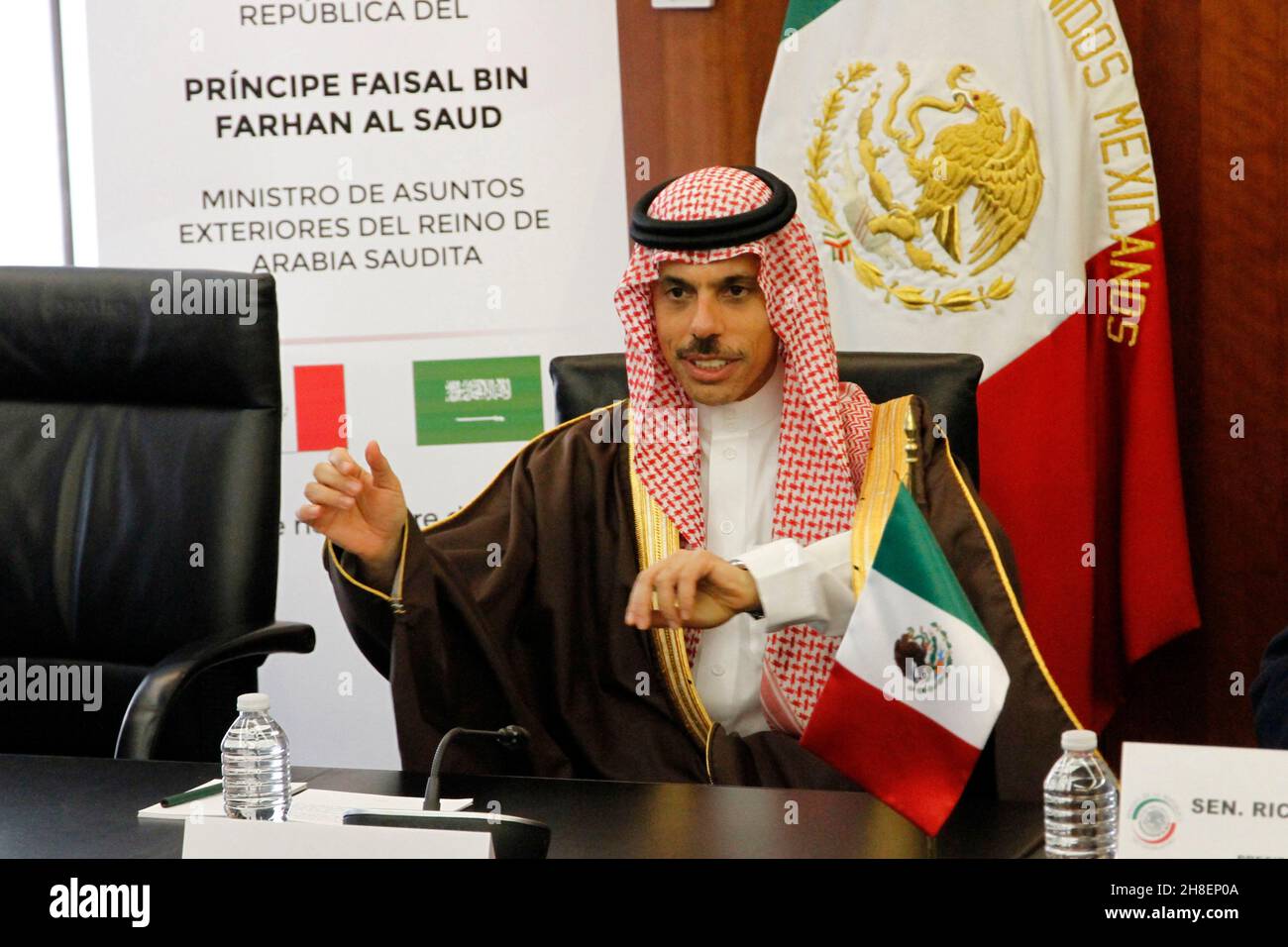 Non Exclusive: MEXICO CITY, MEXICO - NOVEMBER 29, 2021: Prince Faisal ...