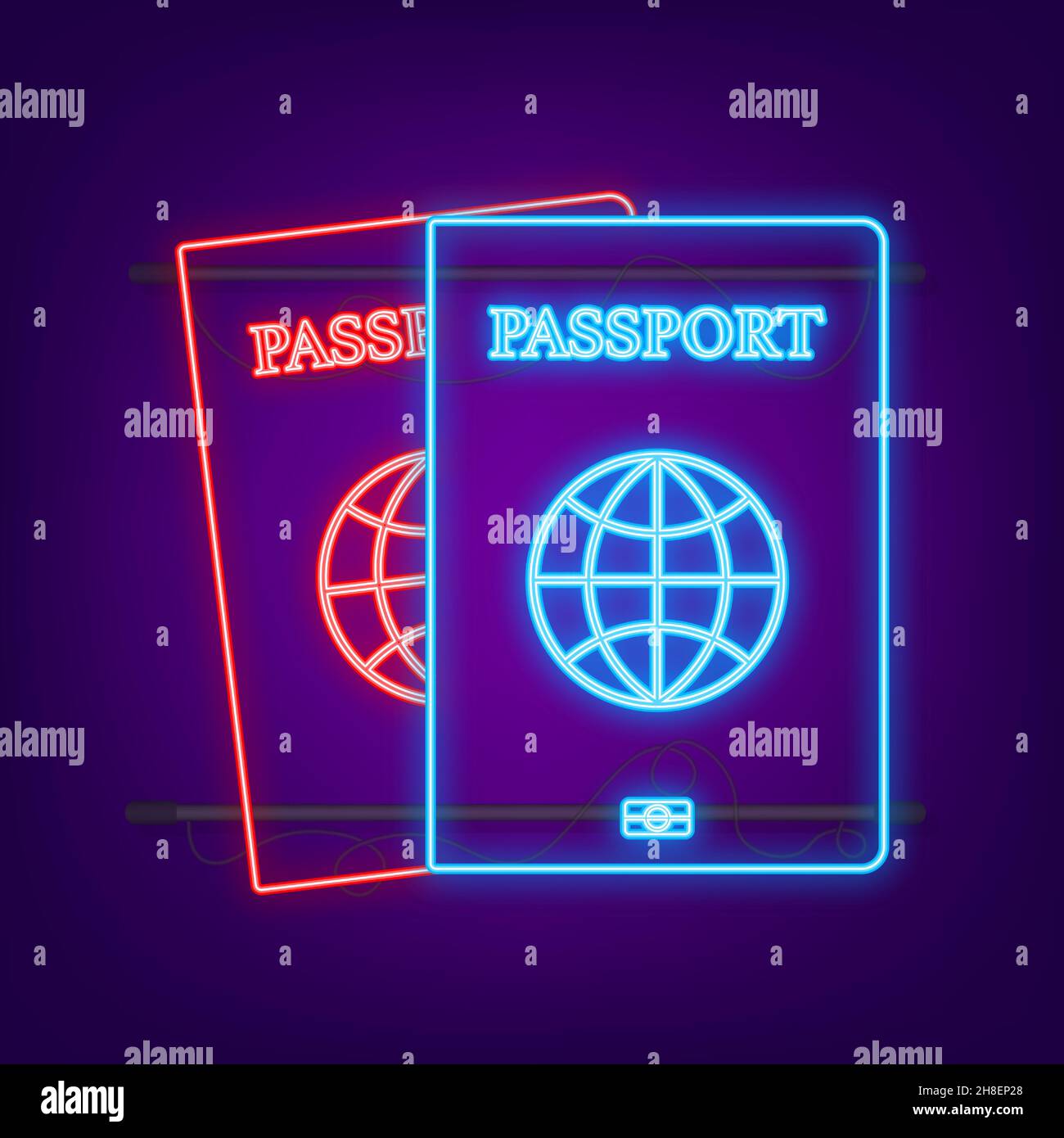 International Passport Line Icon Visa Document Arrival Customs