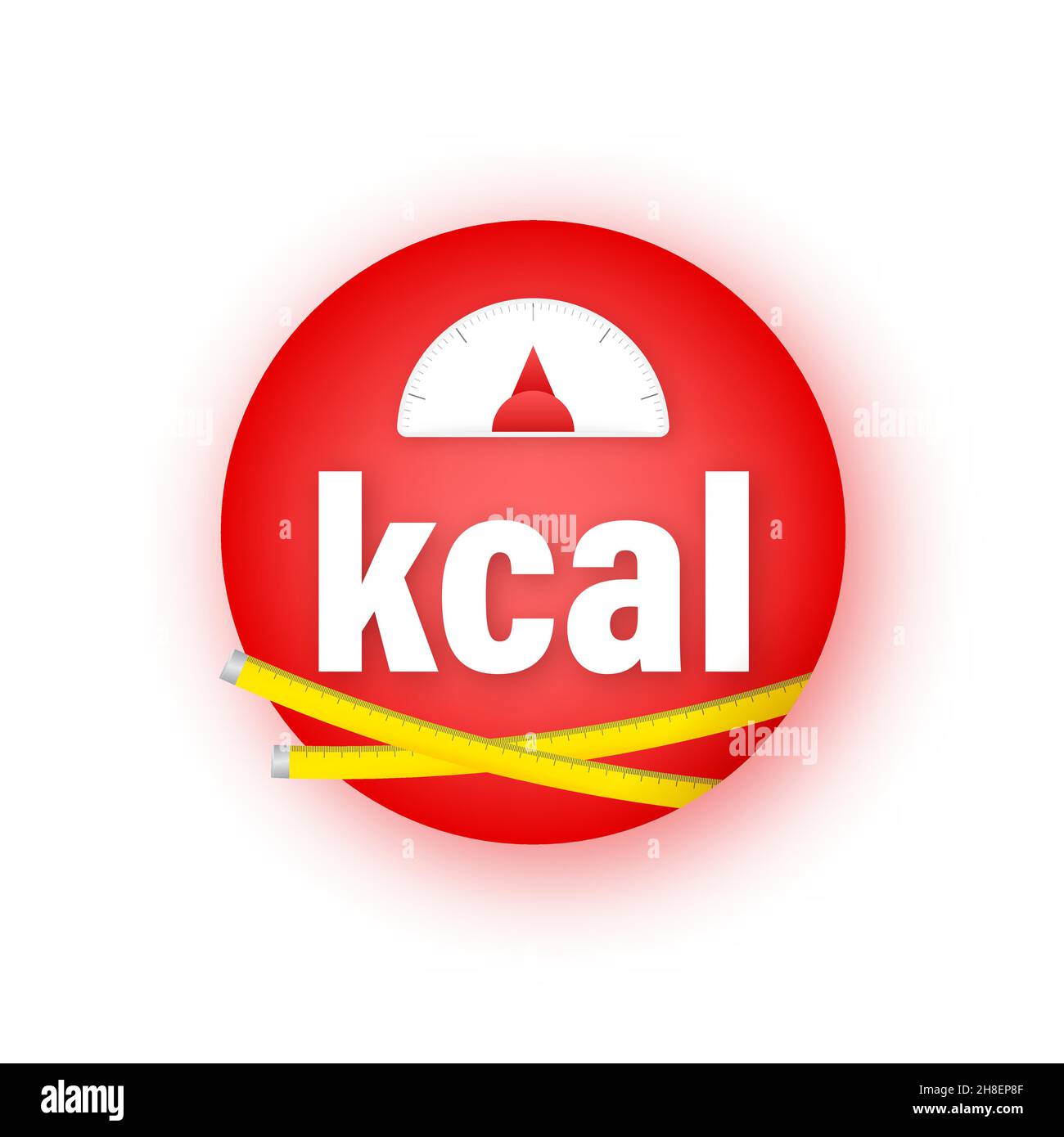 Kilocalorie emblem, kcal reduction. Zero calories diet program ...