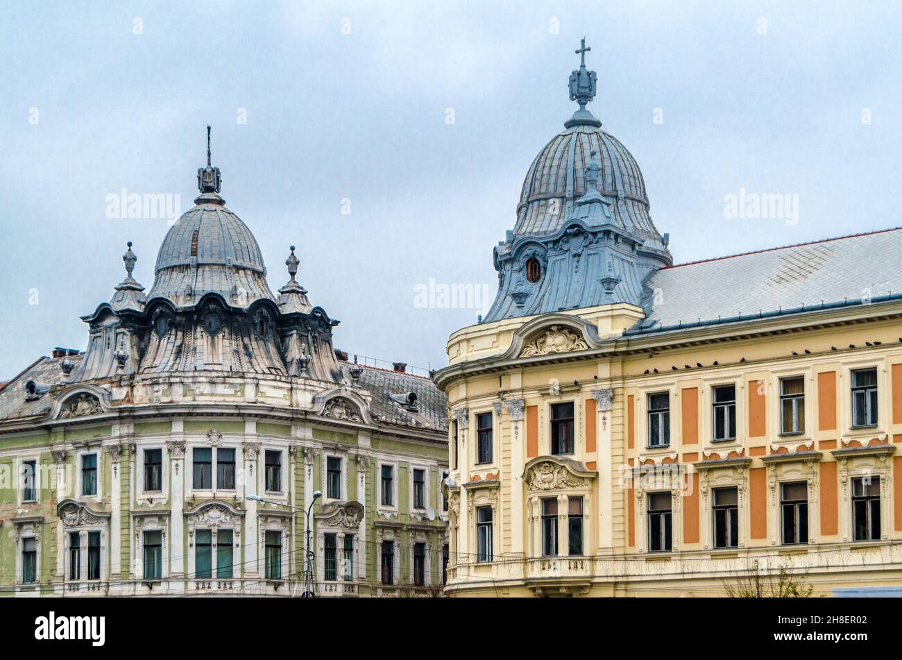 Architecture in the city of Cluj-Napoca, Transylvania, Romania Stock ...