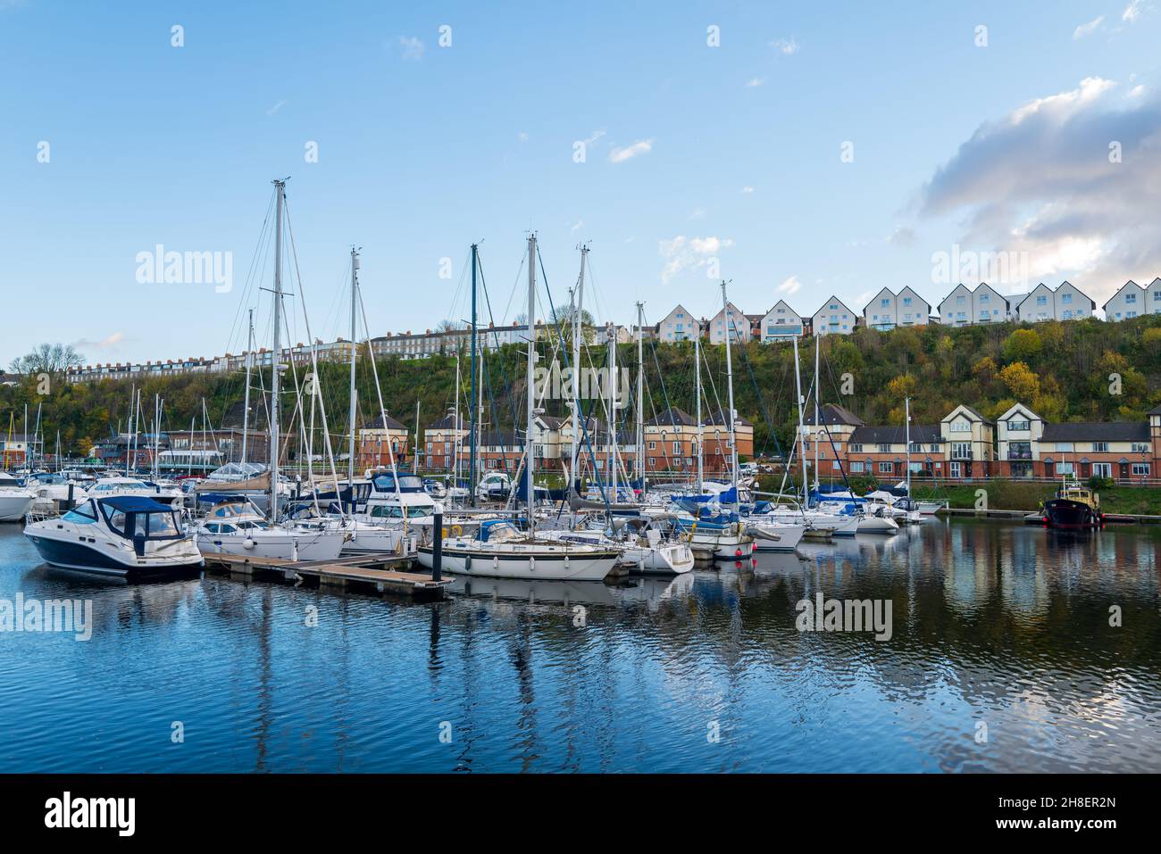 A general view of Penarth Marina in Penarth, Wales, United Kingdom ...