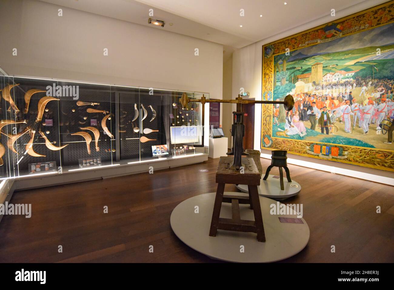Bayonne, France - 30 Oct, 2021: Traditional Pelota artifacts on display ...
