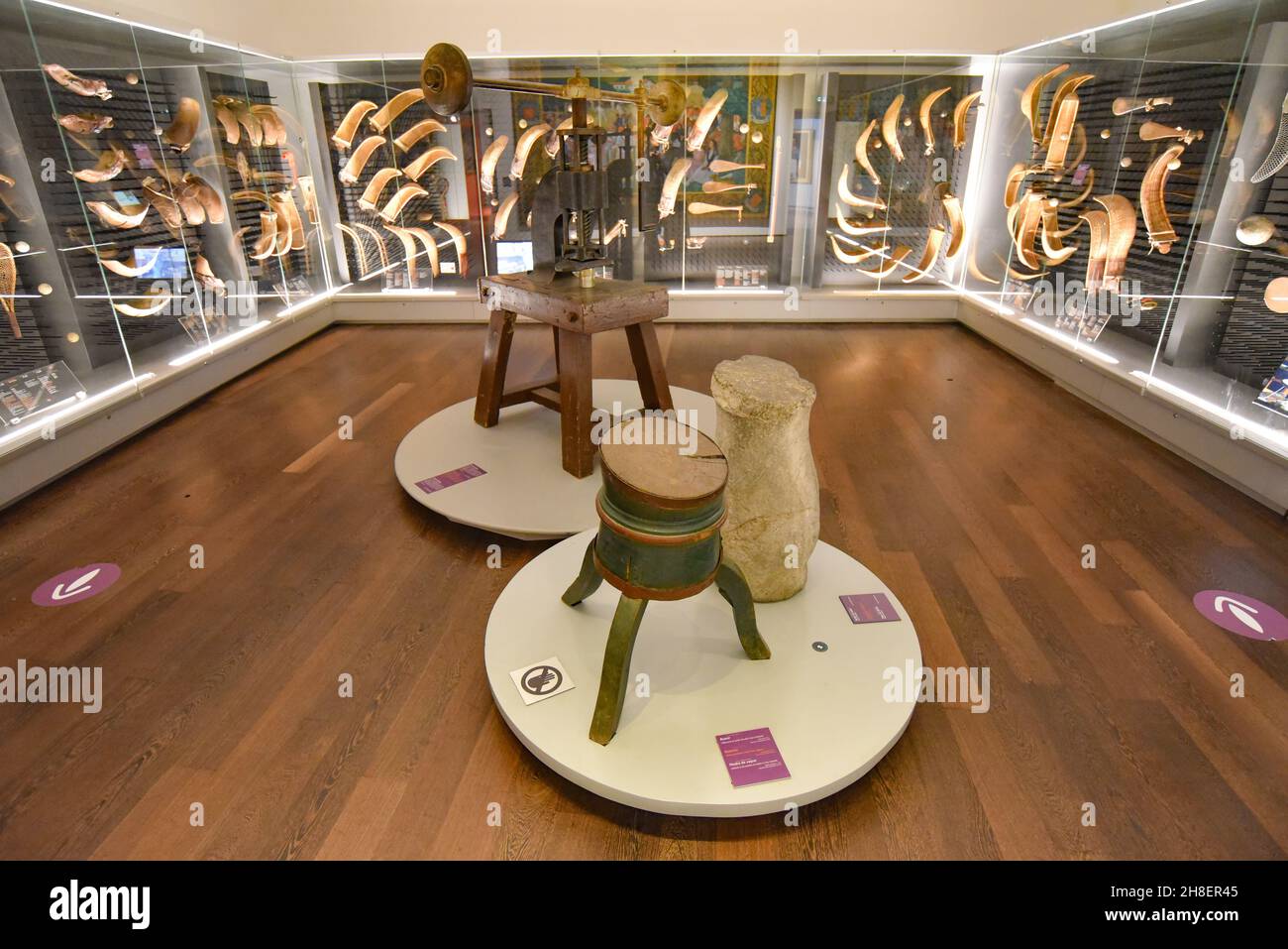 Bayonne, France - 30 Oct, 2021: Traditional Pelota artifacts on display ...