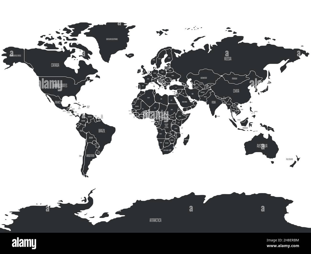 Simplified smooth border World map Stock Vector Image & Art - Alamy
