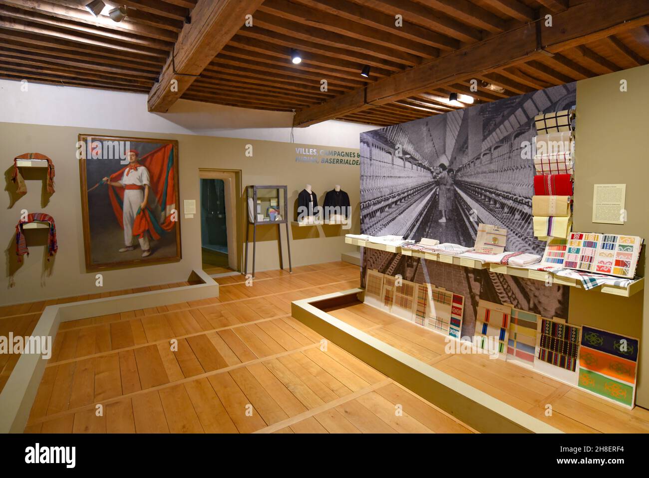 Bayonne, France - 30 Oct, 2021: Traditional textiles and costumes ...