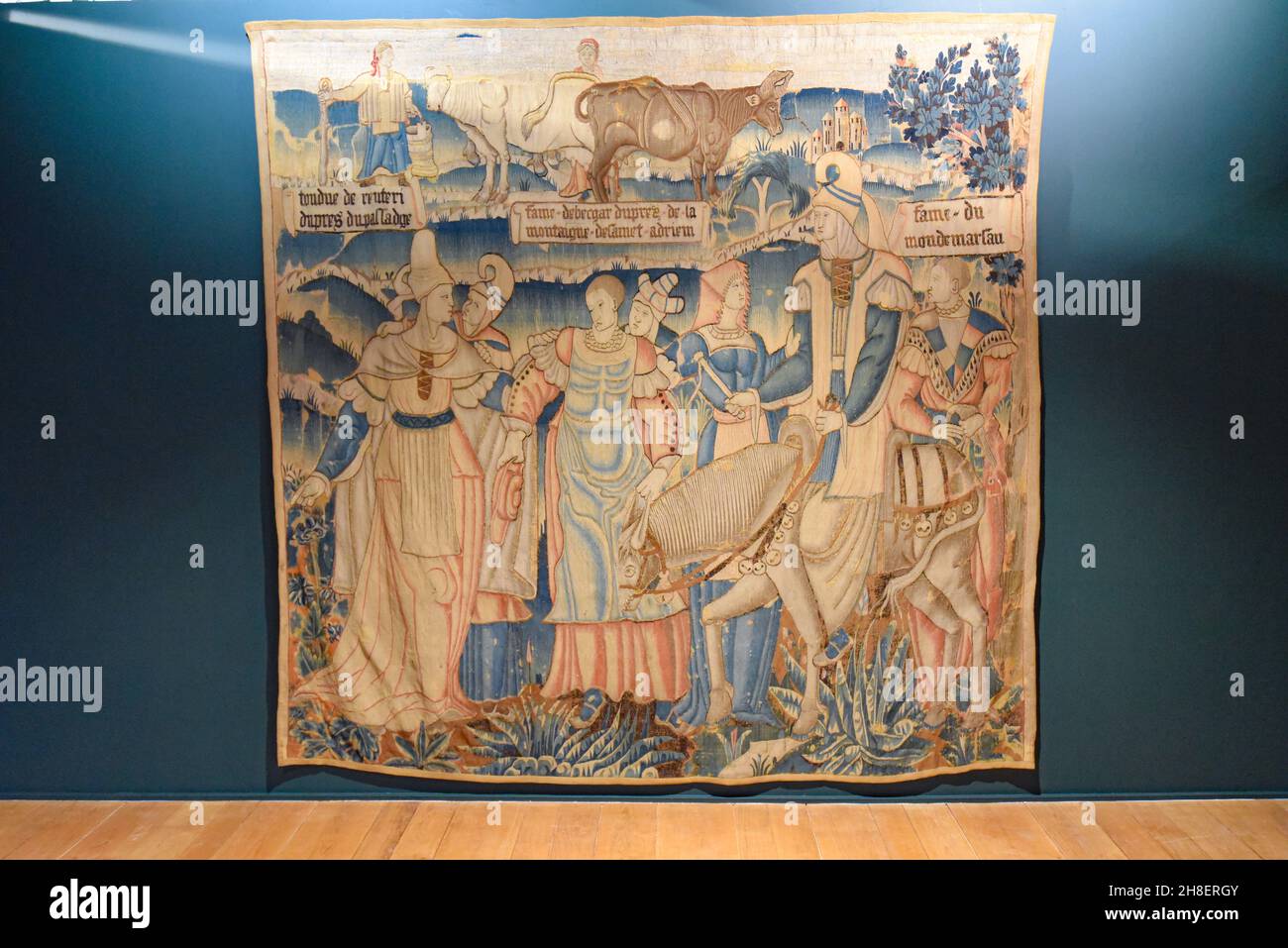 Bayonne, France - 30 Oct, 2021: Traditional textiles and costumes ...