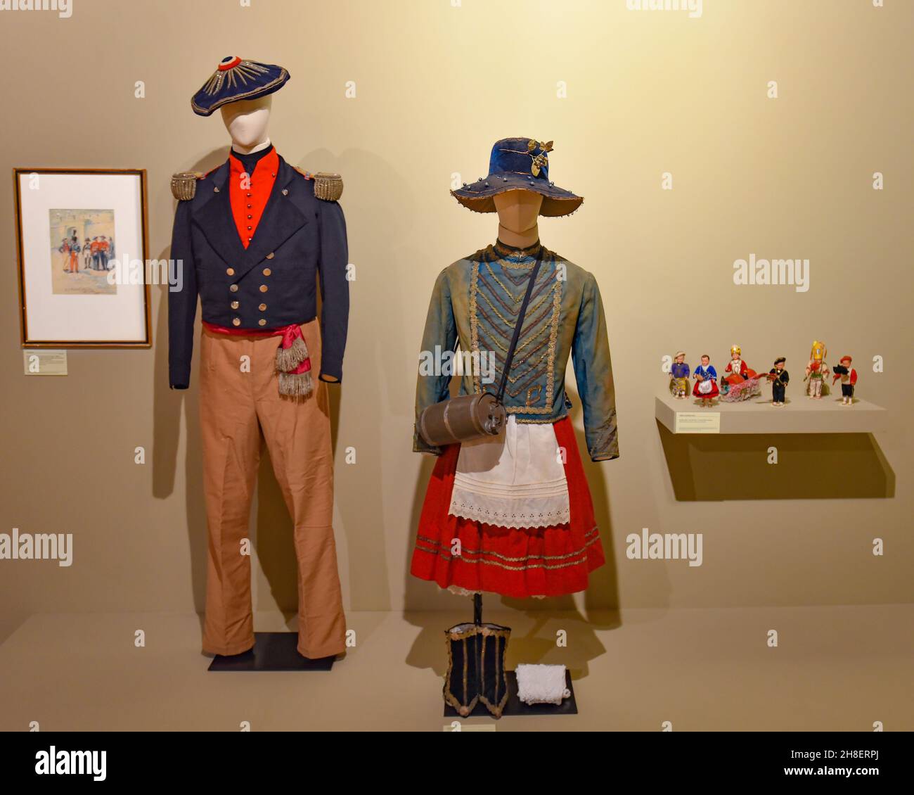 Bayonne, France - 30 Oct, 2021: Traditional textiles and costumes ...