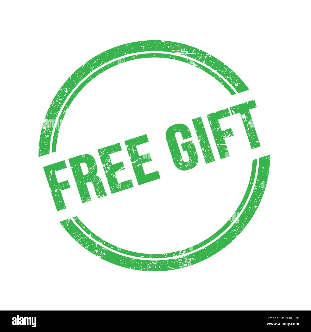 FREE GIFT text written on green grungy vintage round stamp Stock Photo ...