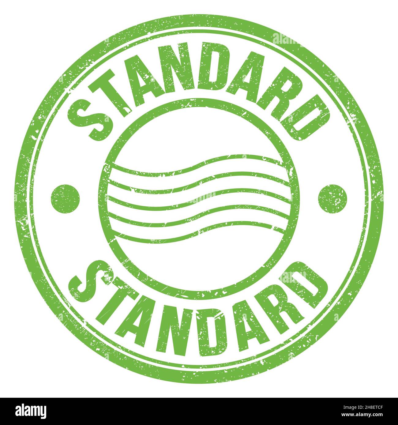 STANDARD word written on green round postal stamp sign Stock Photo - Alamy