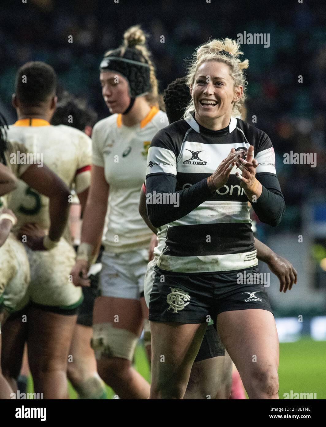 Barbarians’ Natasha Hunt in action during the Women's International ...