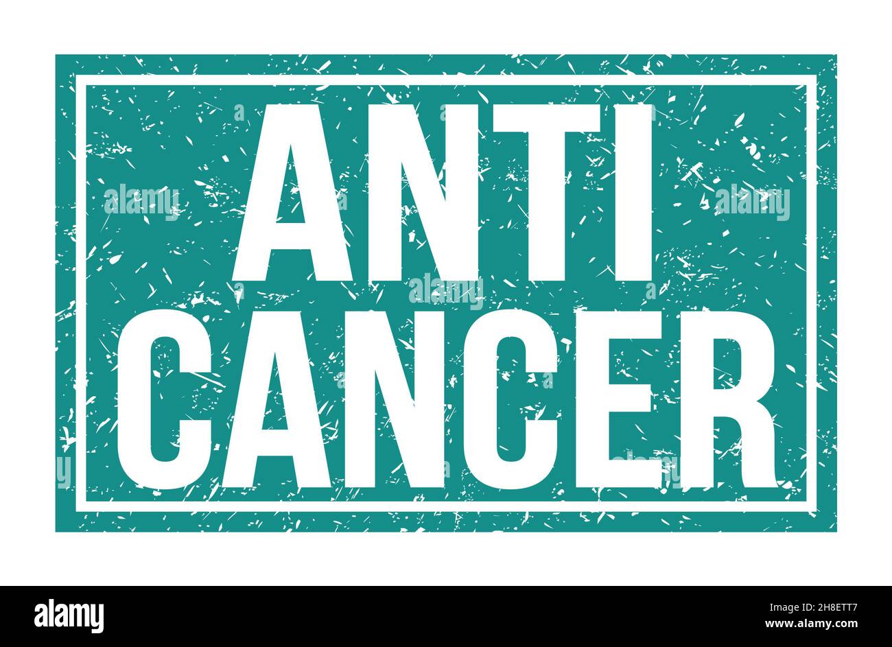 ANTI CANCER, words written on blue rectangle stamp sign Stock Photo - Alamy