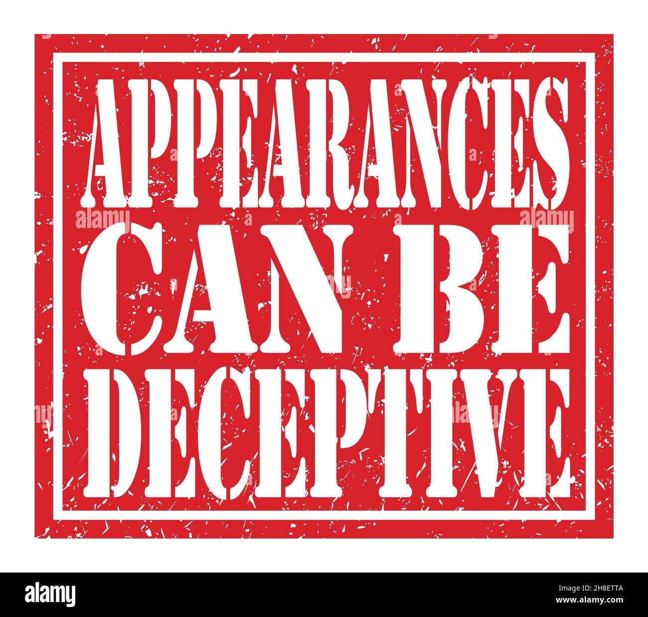 APPEARANCES CAN BE DECEPTIVE, words written on red stamp sign Stock ...