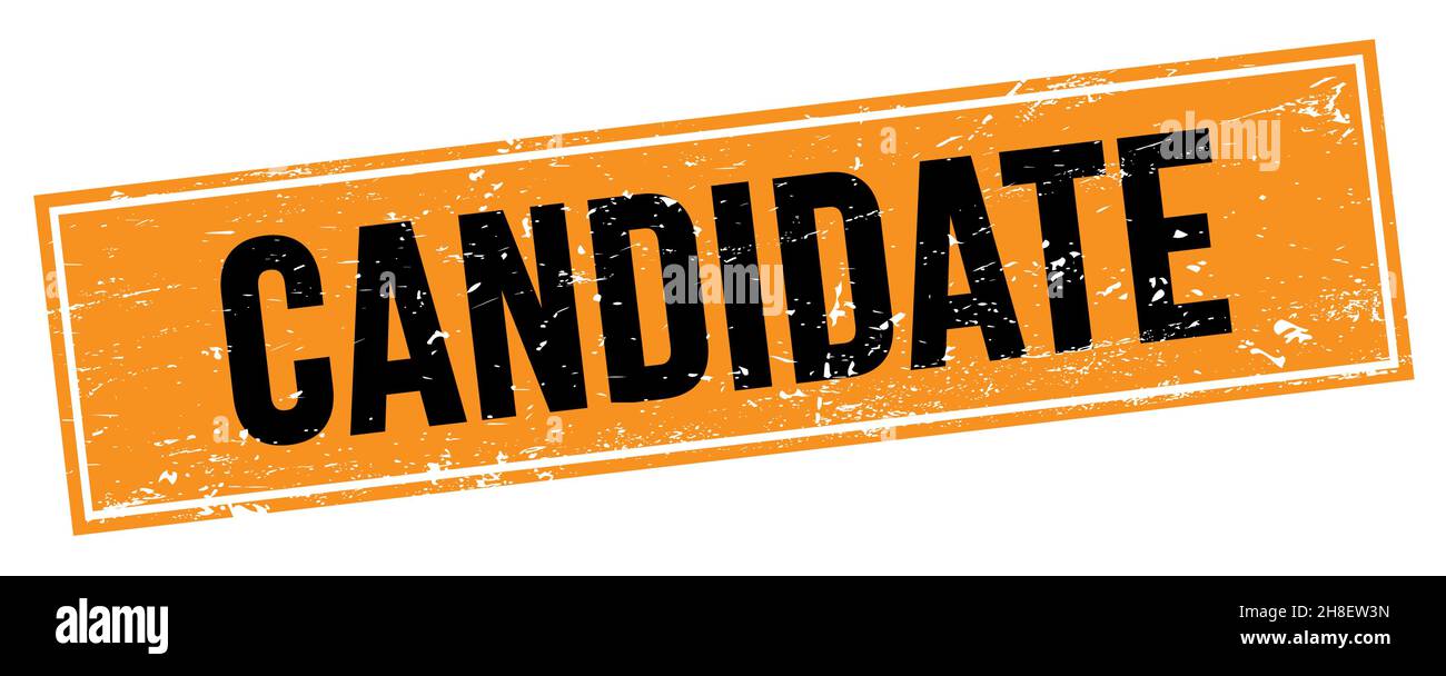 CANDIDATE text on black orange grungy rectangle stamp sign Stock Photo ...