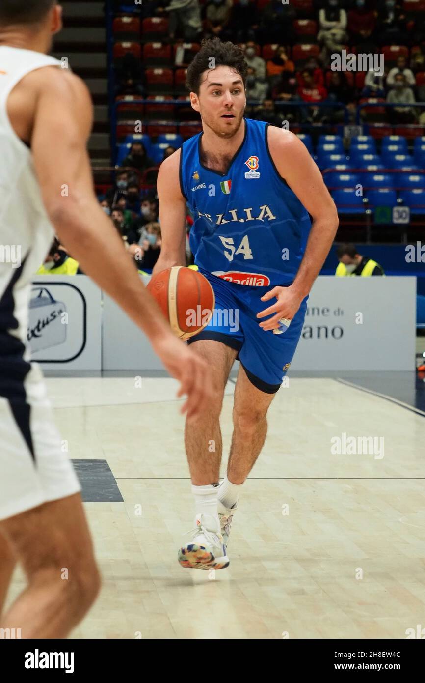 Milan, Italy. 29th Nov, 2021. Alessandro Pajola (Italy) during FIBA ...