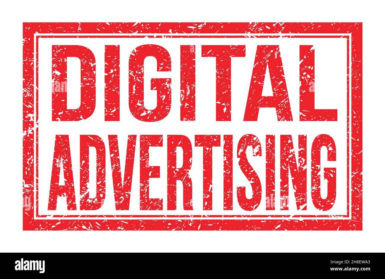 DIGITAL ADVERTISING, words written on red rectangle stamp sign Stock ...