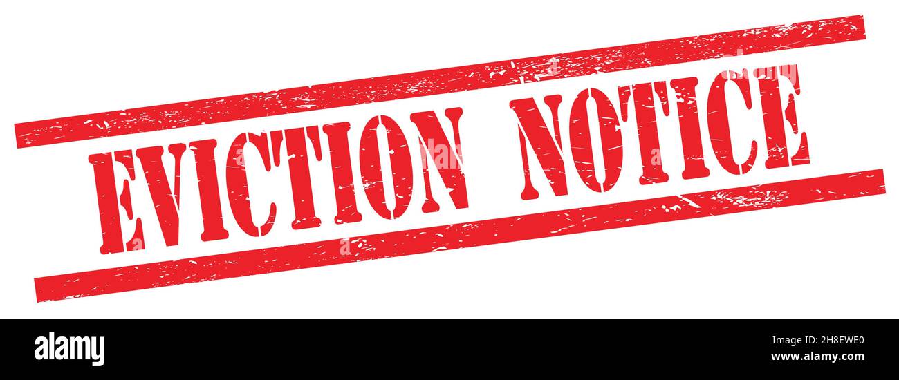 EVICTION NOTICE text on red grungy rectangle vintage stamp Stock Photo ...