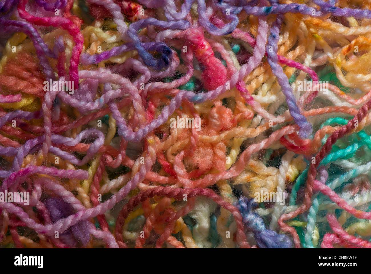 Colorful collection of scrap wool for knitting and weaving Stock Photo ...