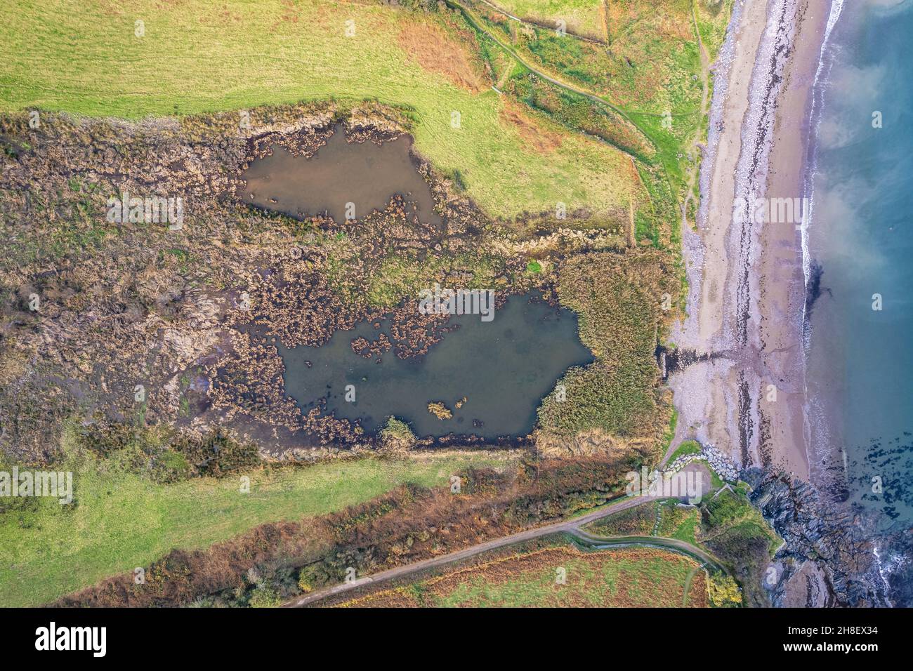 Top Down view of Man Sands, Kingswear, Brixham, Devon, England, Europe ...
