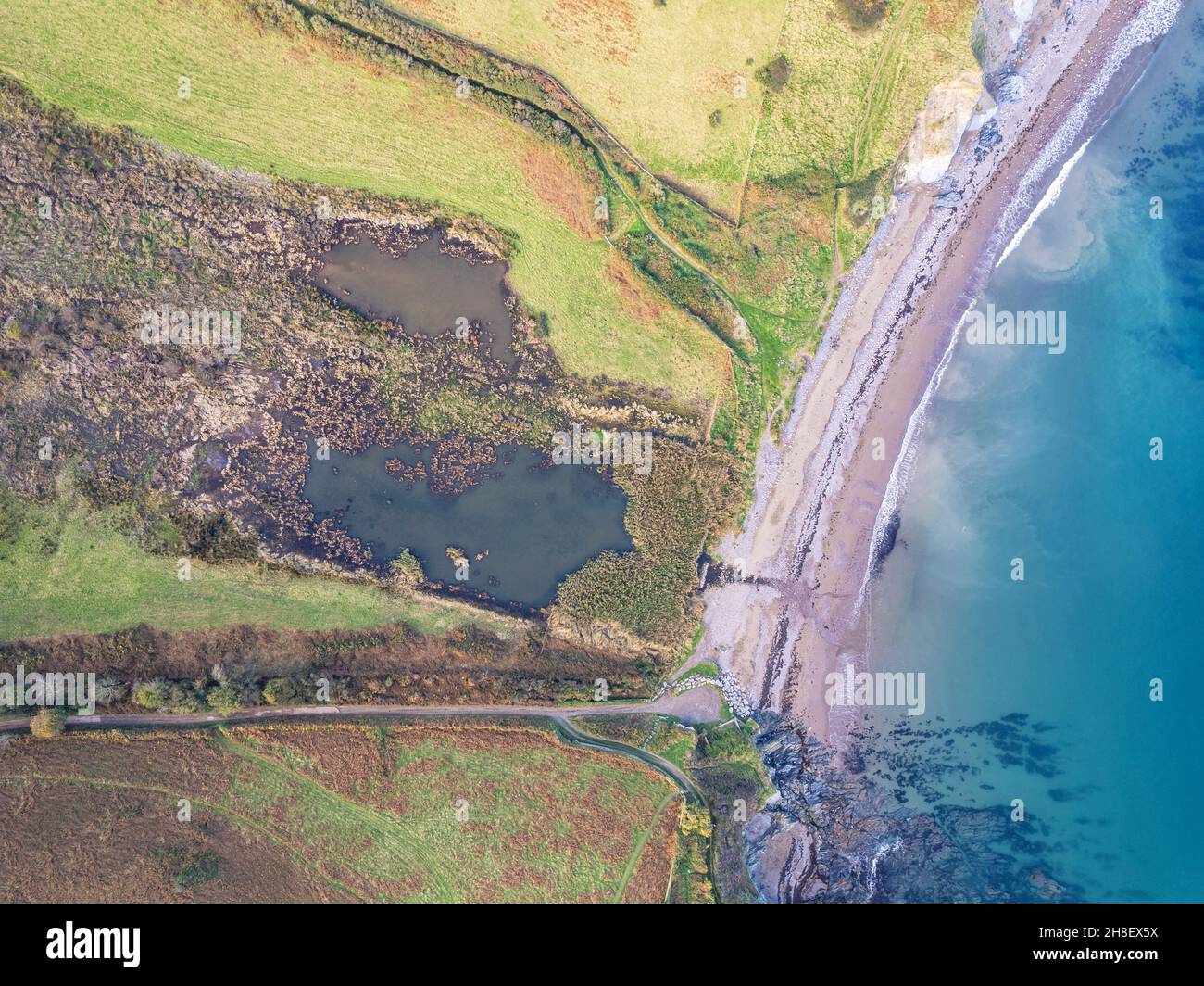 Top Down view of Man Sands, Kingswear, Brixham, Devon, England, Europe ...
