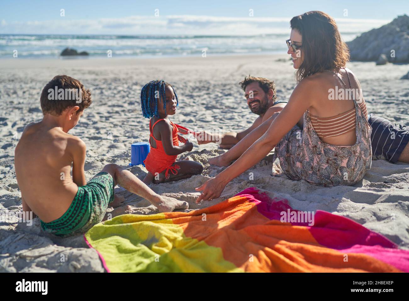 Family beach day in the summer hi-res stock photography and images - Alamy