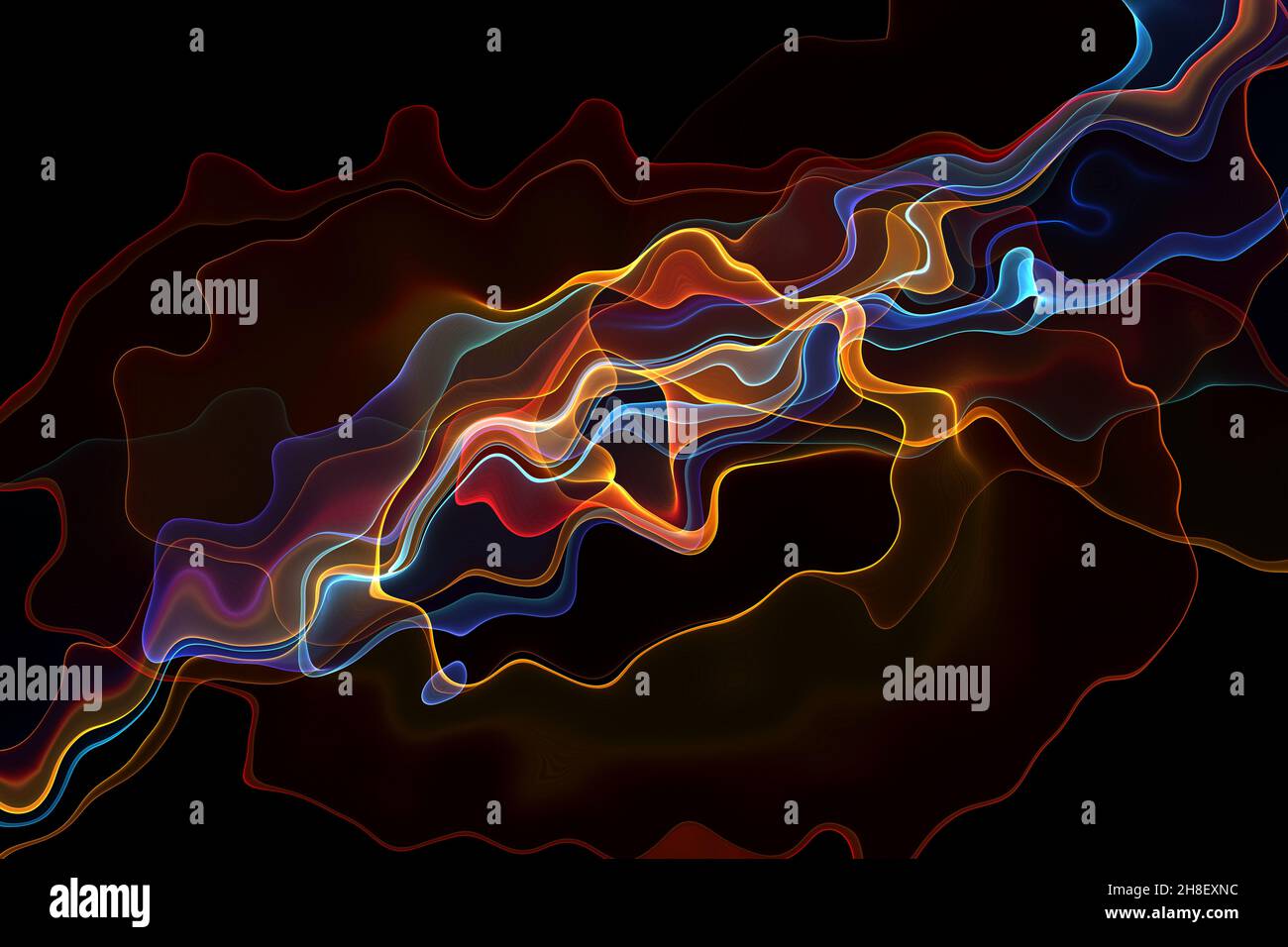 Colorful Abstract smoke lines wallpaper, Shapes created with lines in ...