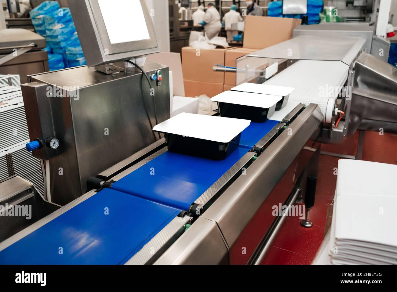 Chicken fillet production line . Factory for the production of food ...