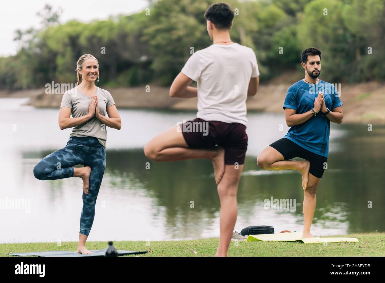 People practice yoga in hi-res stock photography and images - Alamy